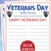 Veterans Day Word Puzzle Game | Printable Veterans Day Party Games ...