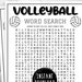 Volleyball Word Search Game | Printable Volleyball Team Party Games ...