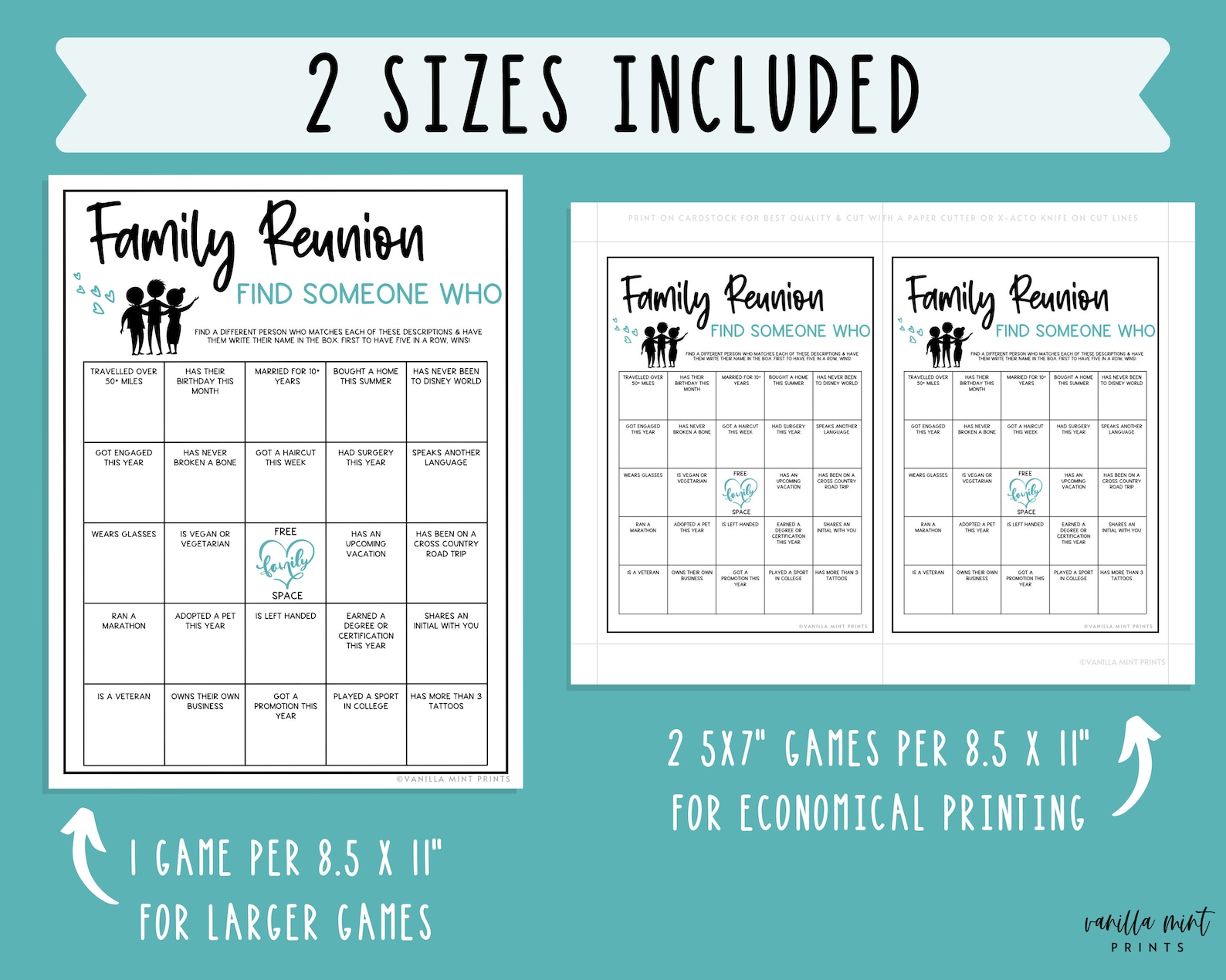 Family Reunion Find Someone Who Party Games | Family Gathering Activity ...