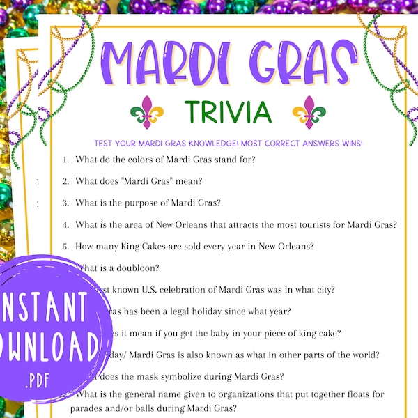 Mardi Gras Printable - Etsy