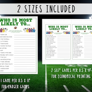 Football Who is Most Likely to Game | Fantasy Football Party Games ...