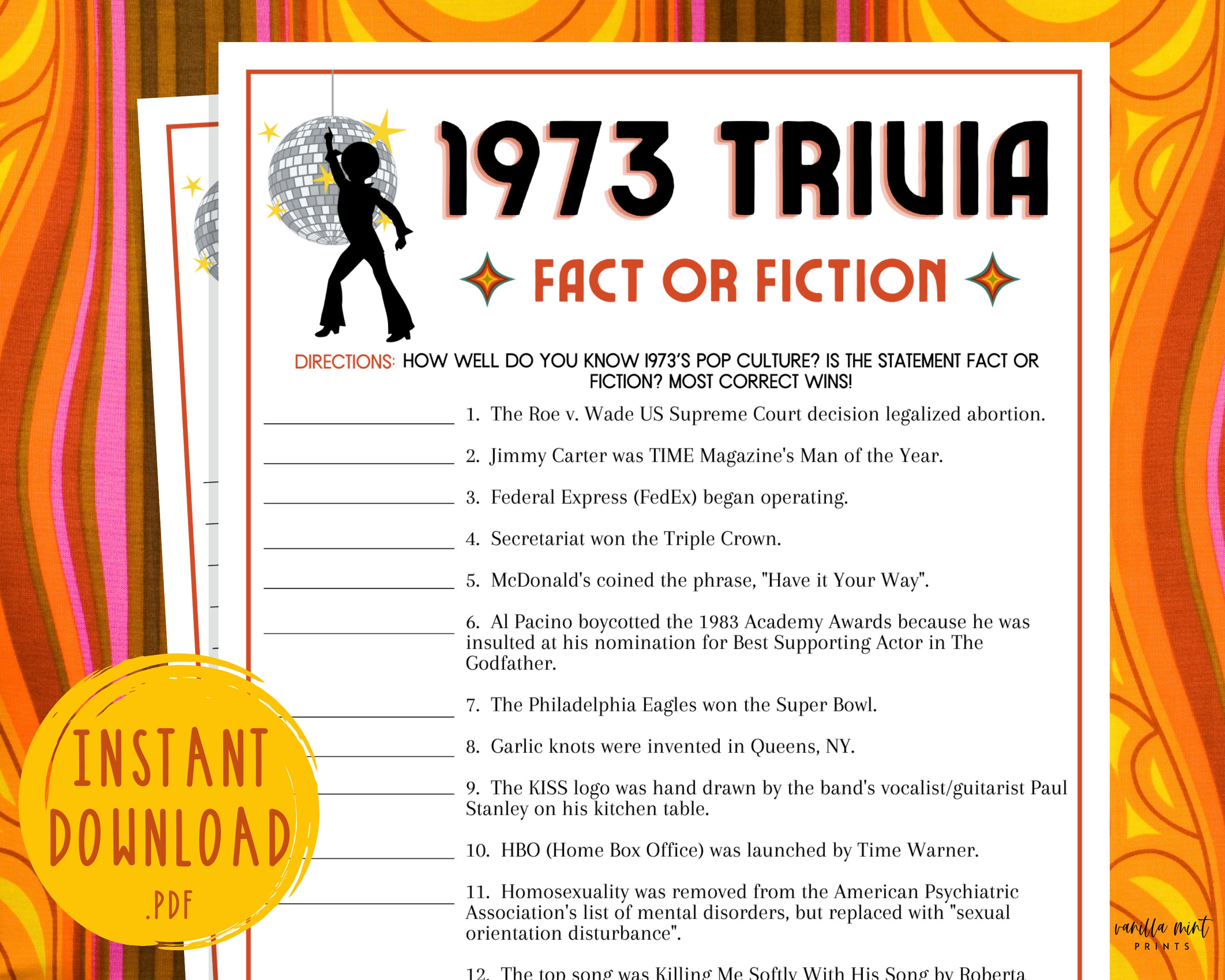 Fact Or Fiction List
