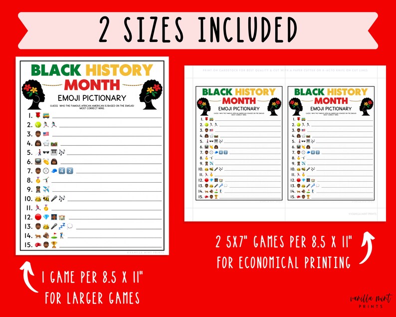 Black History Month Emoji Pictionary Game African American - Etsy Ireland