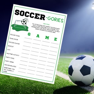 Soccer Scattergories Game | Printable Soccer Team Party Game | Futbol ...