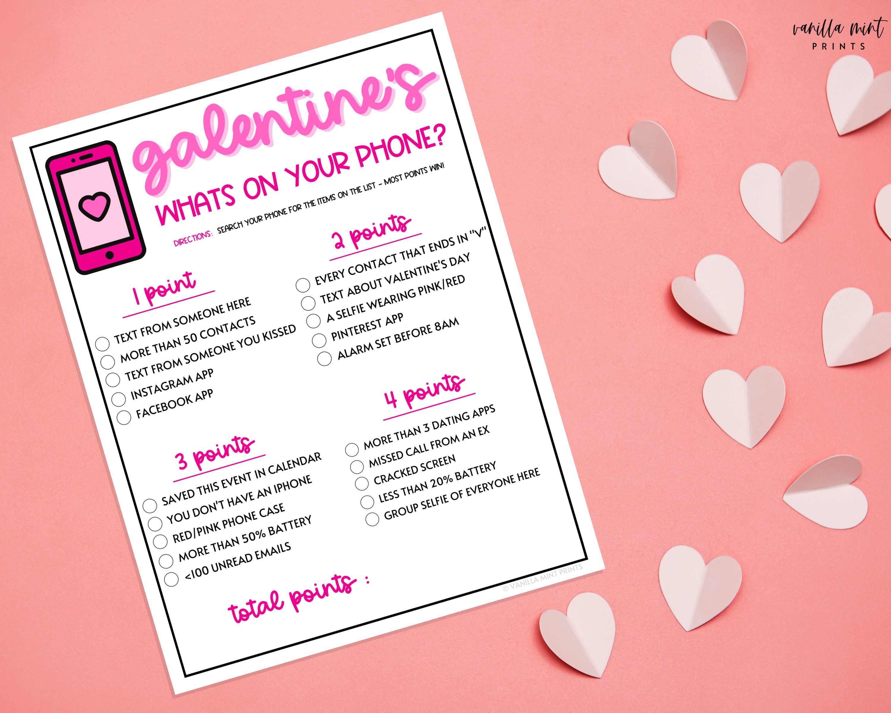 Galentine's Day Whats on Your Phone Game Party Games - Etsy