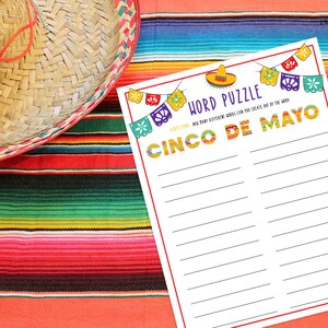Cinco de Mayo Word Puzzle Game Word Game Mexican Party | Etsy