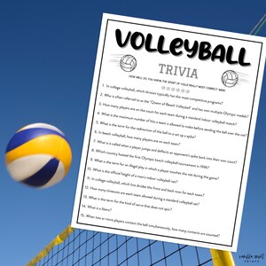 Volleyball Trivia Game | Printable Volleyball Team Party Games | Travel ...
