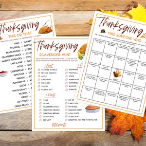 Thanksgiving Party Game BUNDLE | 5 Thanksgiving Printable Games ...
