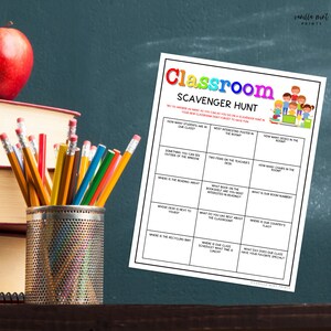 Back to School Classroom Scavenger Hunt | First Day of School Get to ...