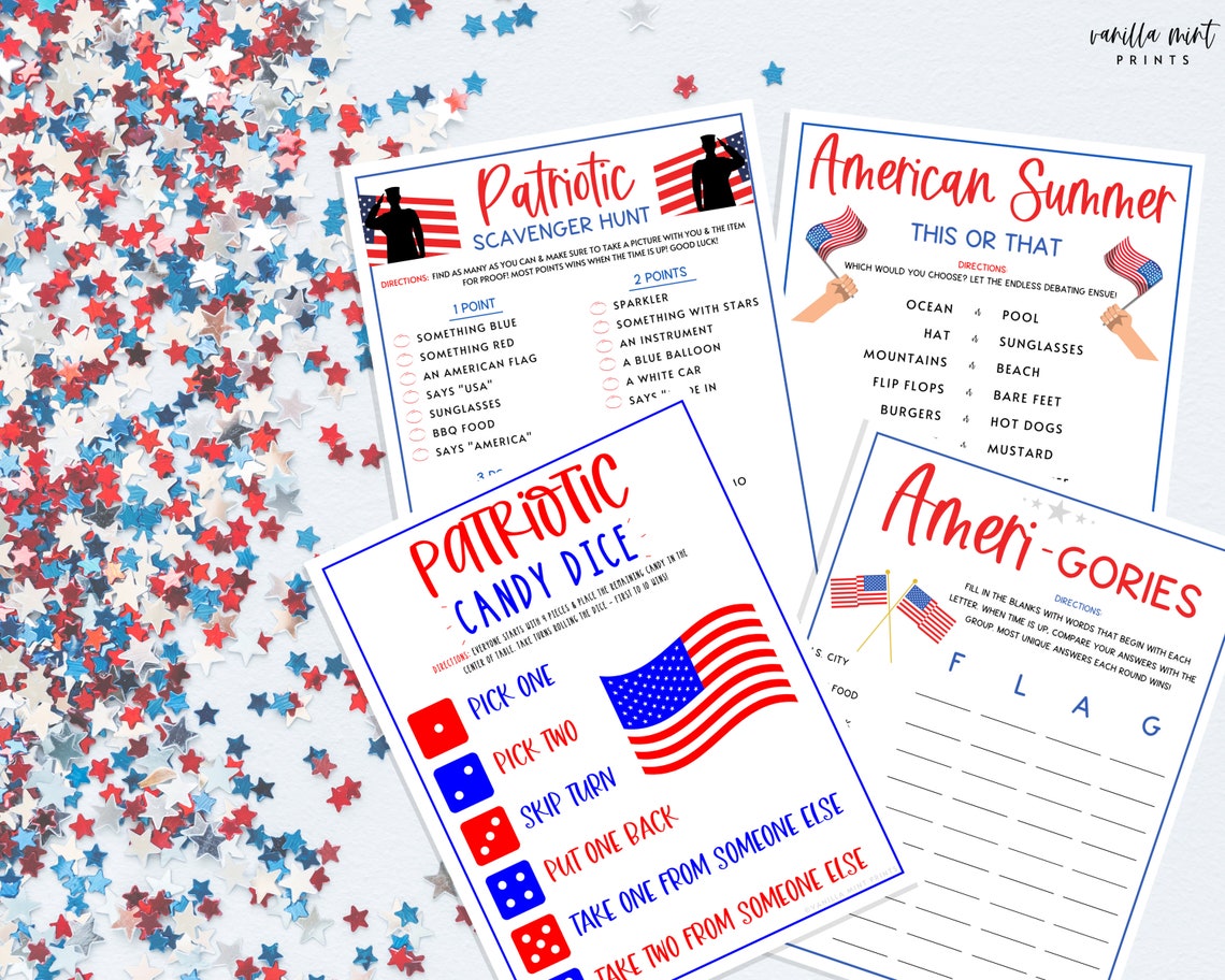 Fourth of July 10 Party Games BUNDLE 4th of July Printable - Etsy