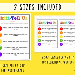 Skitt-tell Us Icebreaker Game Back to School First Day of - Etsy