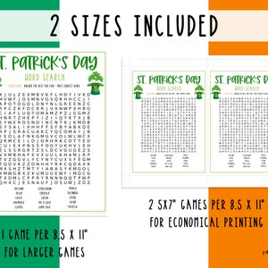 St. Patrick's Day Word Search Game Word Puzzle Irish | Etsy
