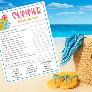 Summer Riddle Me This Game | Printable Summertime Games | Party Games ...