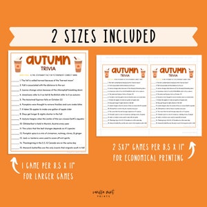 Fall Trivia Game | Printable Autumn Games | Fall Time Activities for ...