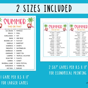 Summer This or That | Printable Summertime Games | Party Games | Summer ...