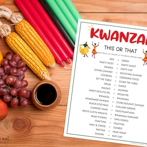 Kwanzaa This or That | Printable Kwanzaa Party Games | Fun Activities ...