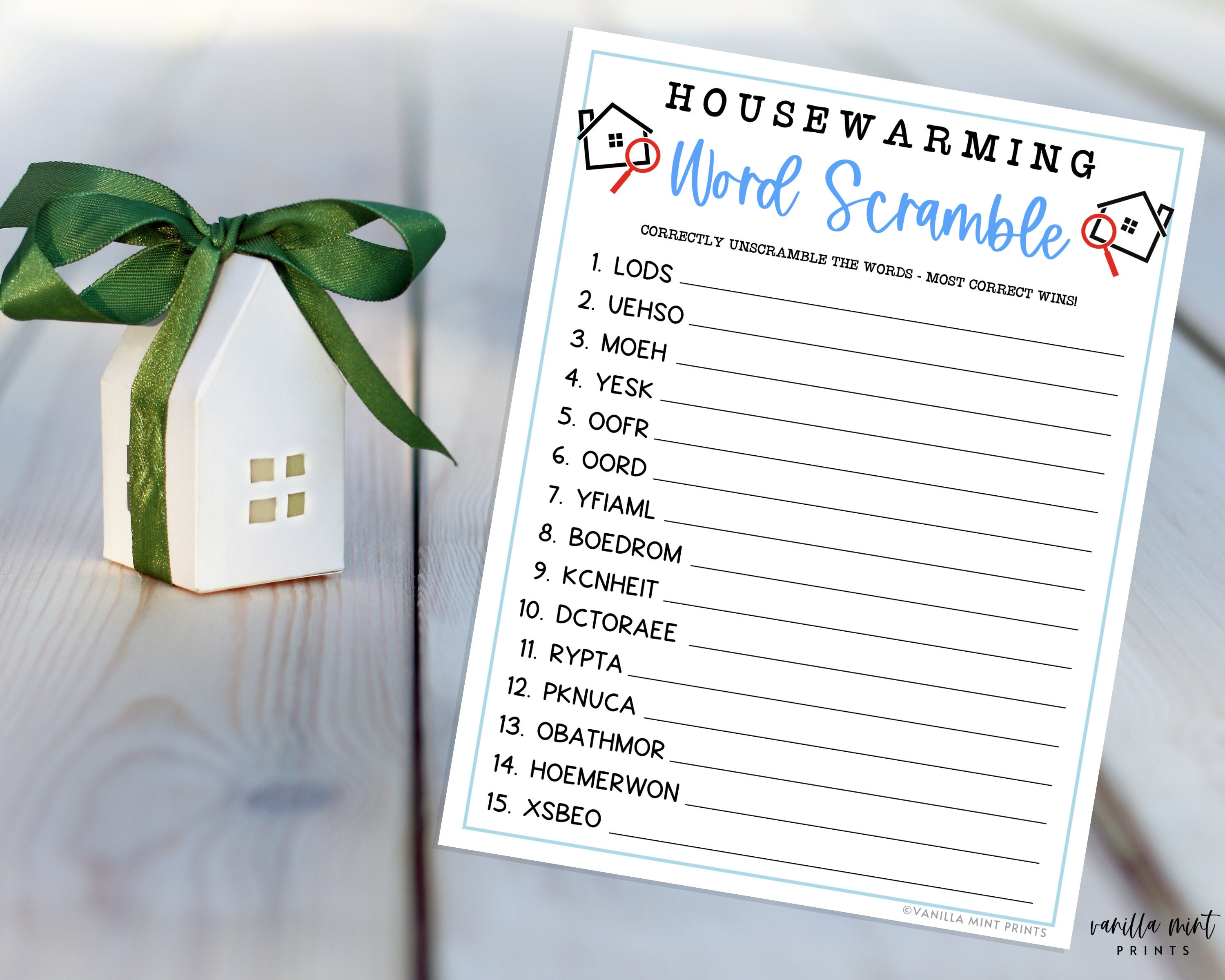 Housewarming Party Games Word Scramble Fun Housewarming | Etsy