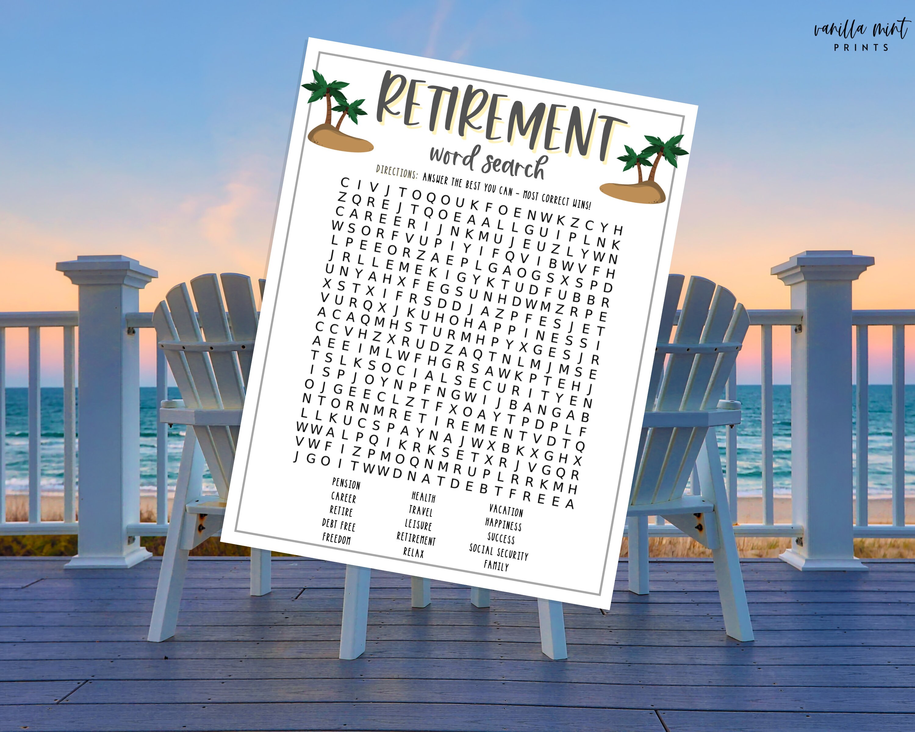 Retirement Party Games Retirement 2 Game Bundle Fun - Etsy