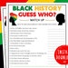 Black History Month Guess Who Match up Trivia Game | African American ...