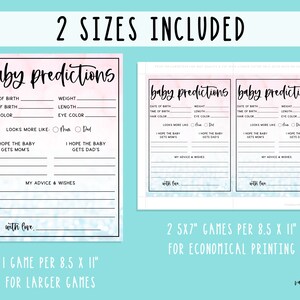 Baby Predictions & Advice Game | Gender Reveal Party Games | Baby ...