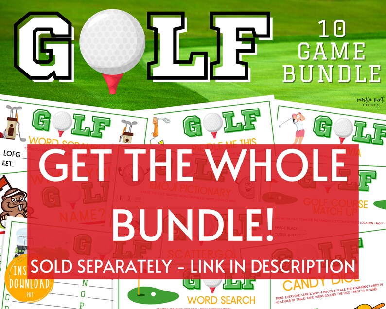 Golf Riddle Me This Game | Printable Golf Team Party Game | Masters ...