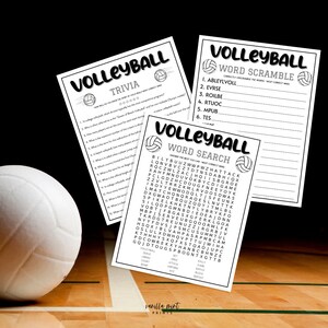 Volleyball 10 Game BUNDLE | Ten Printable Volleyball Team Party Games ...