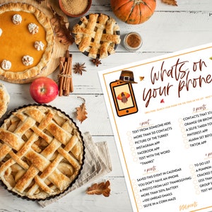 Thanksgiving What's on Your Phone Game | Thanksgiving Party Games ...