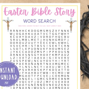 Easter Bible Story Word Search | Printable Easter Games | Party Games ...