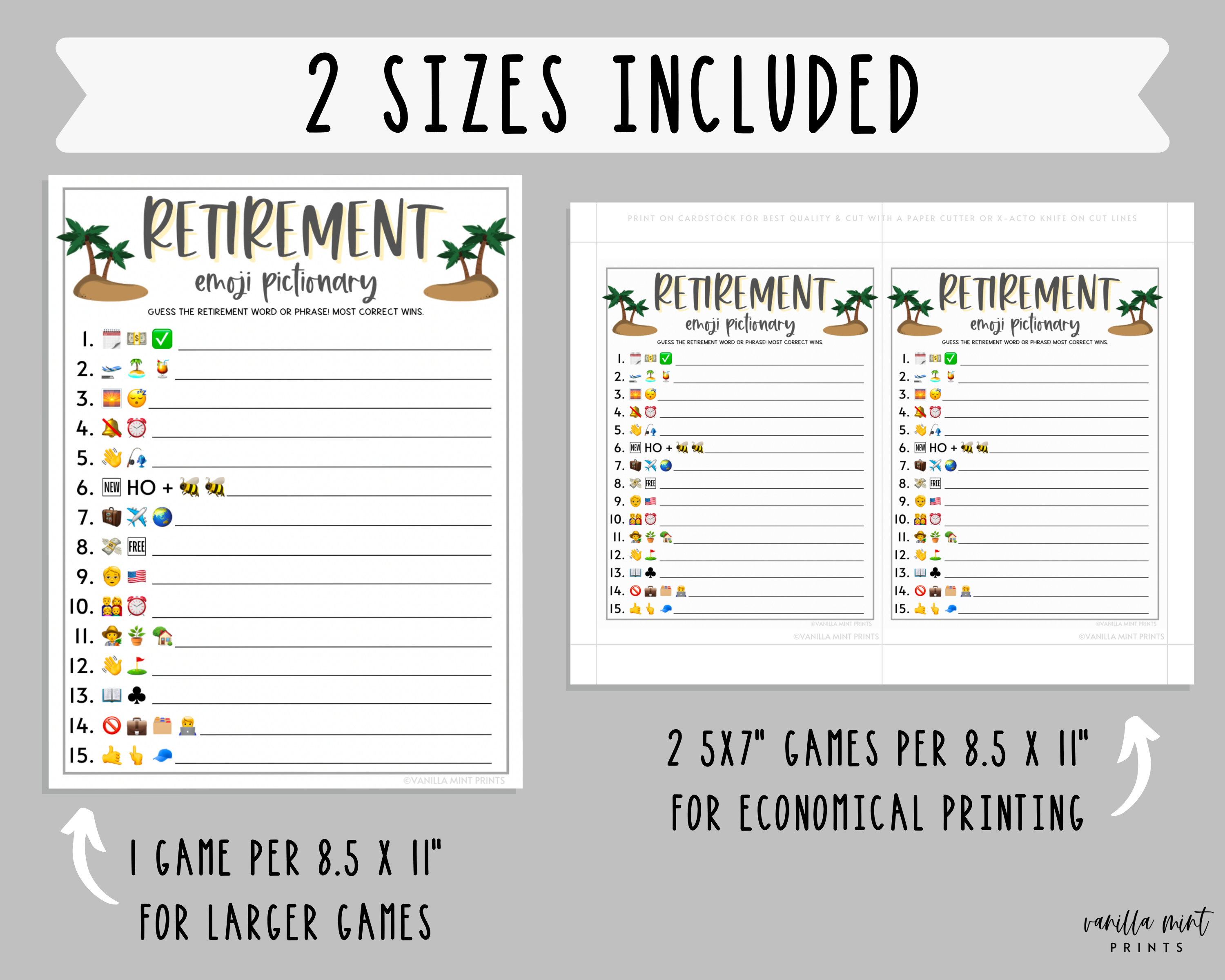 Retirement Emoji Pictionary Party Games | Retirement Game | Fun ...