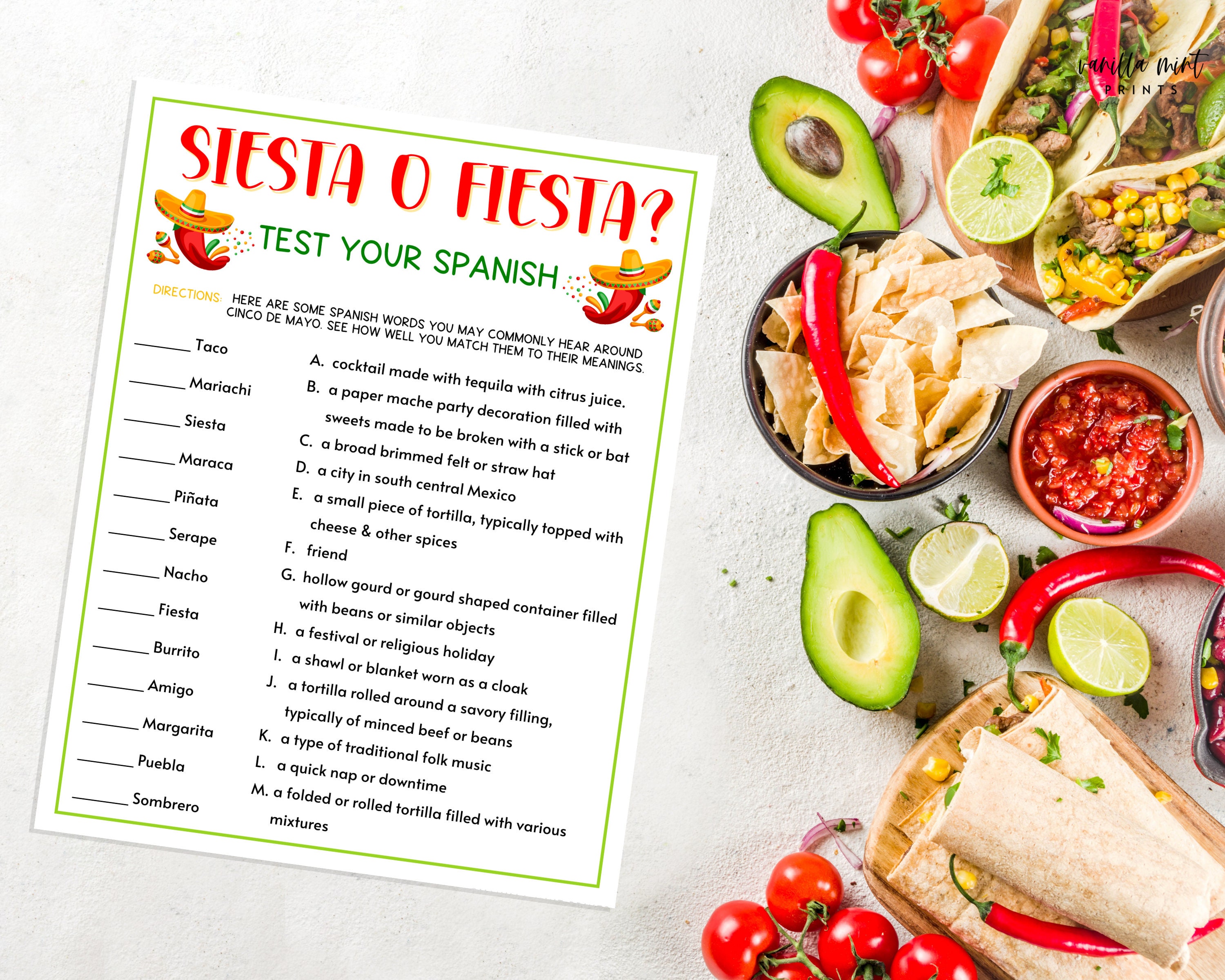 Cinco De Mayo Siesta O Fiesta Game | Mexican Party Games | Fun Cinco De ...