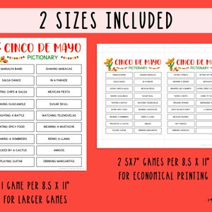 Cinco De Mayo 33 Pictionary Game | Mexican Party Games | Fun Cinco De ...