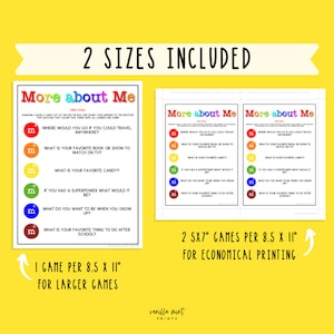 More About Me Icebreaker Game | Back to School | First Day of School ...