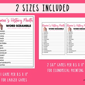 Women's History Month Word Scramble Game | Women Empowerment ...
