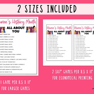 Women's History Month All About You Game | Women Empowerment ...