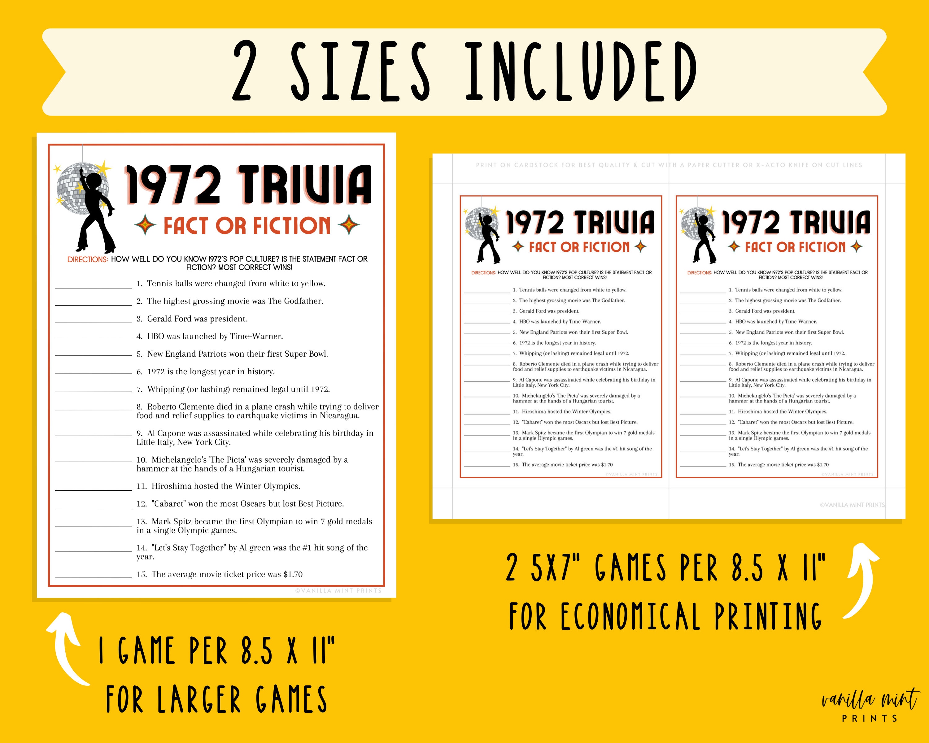 1972 Trivia | 70s Pop Culture Trivia | Fact or Fiction | 50th Birthday ...