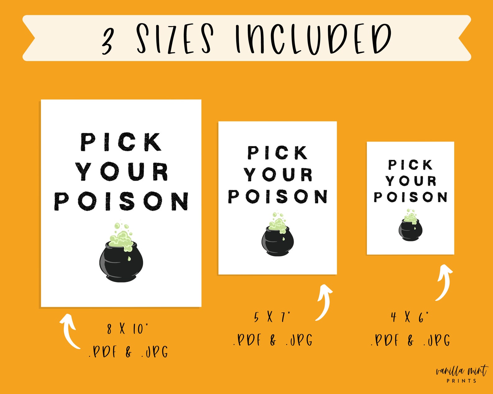 Halloween Party Signs Pick Your Poison Halloween Party | Etsy