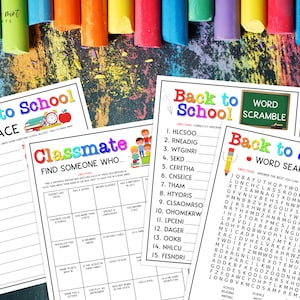 Back to School 10 Game BUNDLE First Day of School Activities | Etsy