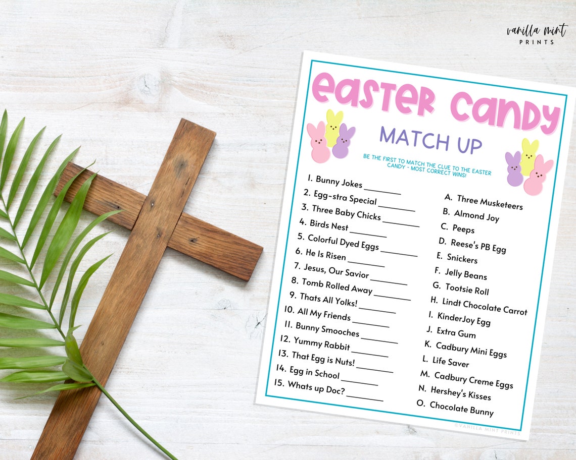 Easter Candy Match up Game Easter Classroom Activities - Etsy