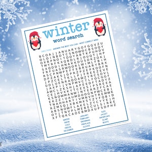 Winter Word Search Game | Fun Printable Winter Games | Wintertime ...