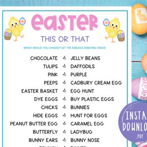 Easter This or That Game | Printable Easter Party Games | Easter ...