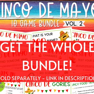 Cinco De Mayo Word Search Game | Word Puzzle | Mexican Party Games ...