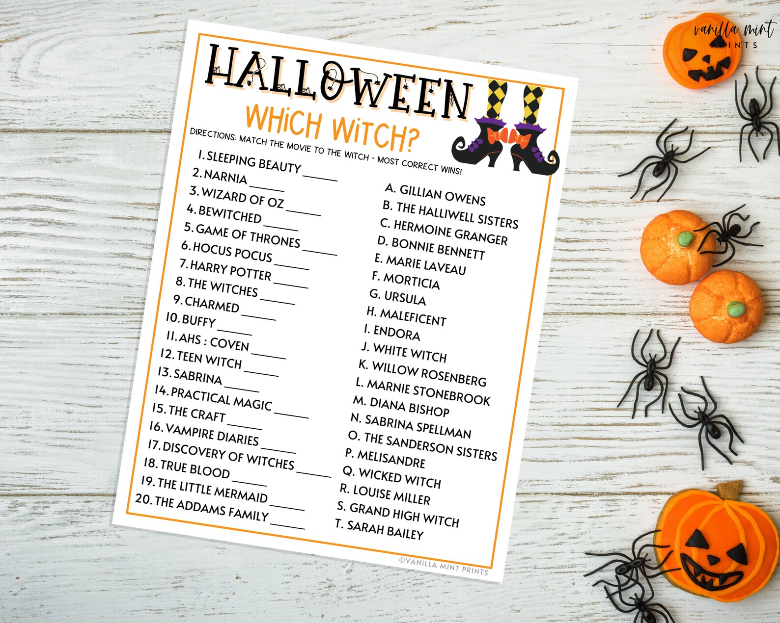 Halloween Witch Matching Game Which Witch Halloween - Etsy