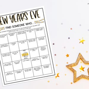 New Years Eve Find Someone Who Bingo Game | New Years Games | New Years ...