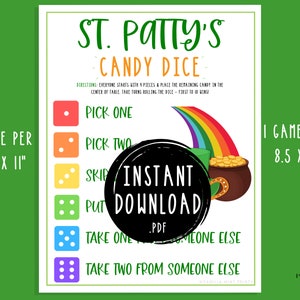 St. Patrick's Day Candy Dice Game | St. Patty's Day Party Games for ...