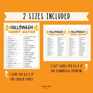 Halloween Candy Match Party Game Halloween Games for Kids & Adults Fun ...