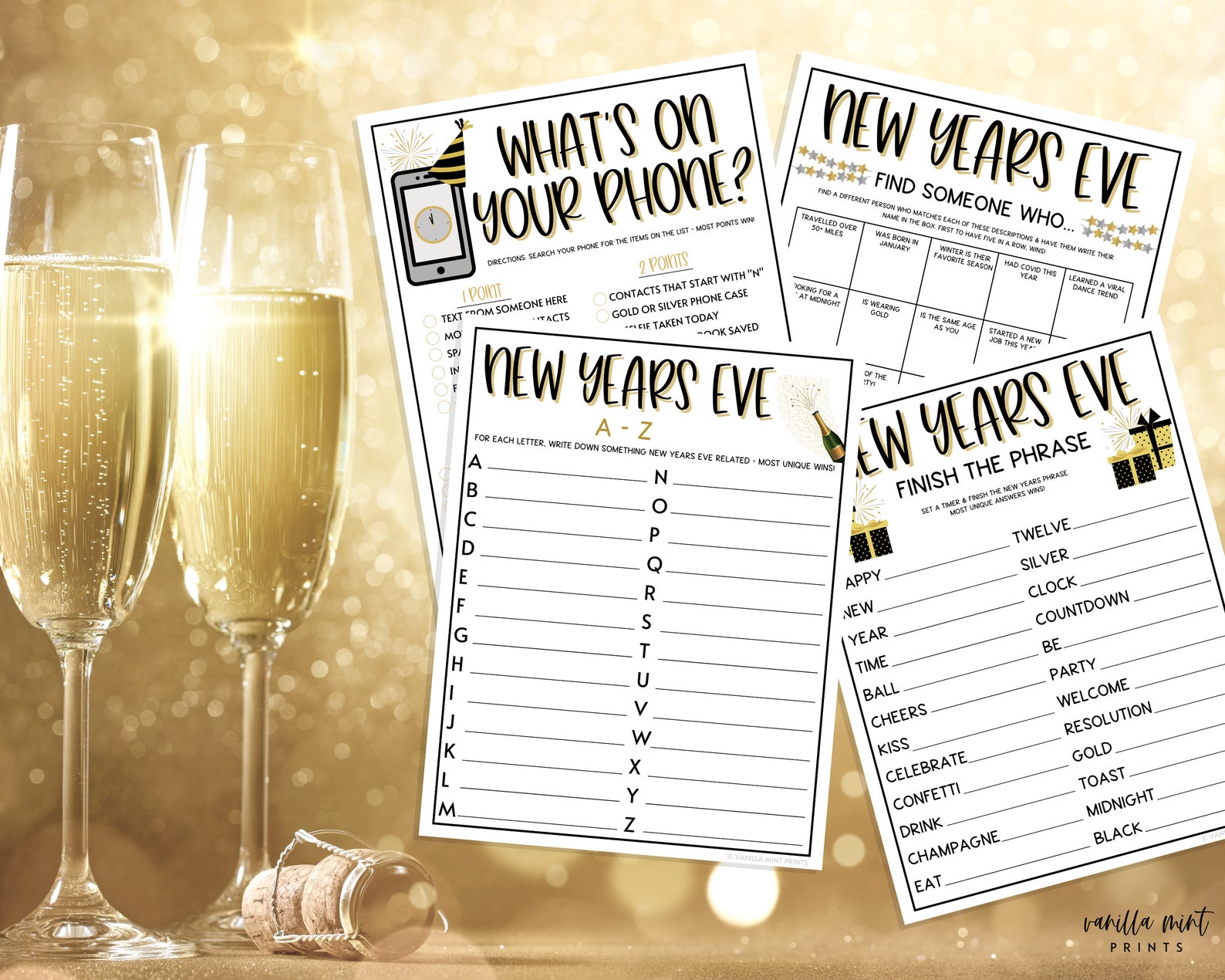 10 New Years Eve Party Games BUNDLE Volume 2 Printable New | Etsy