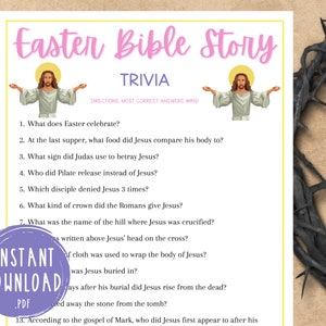 Easter Bible Story Trivia Game | Printable Easter Games | Party Games ...