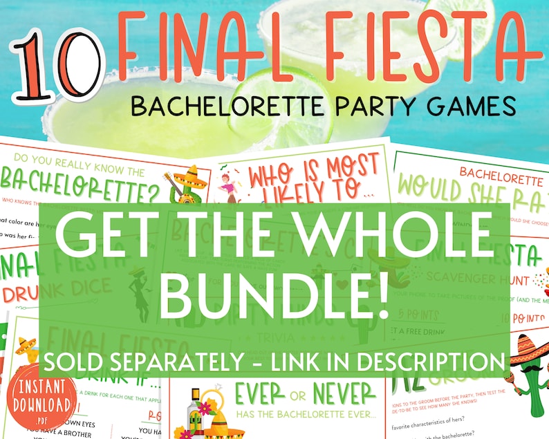 Final Fiesta Bachelorette Party Game Scavenger Hunt Fun | Etsy