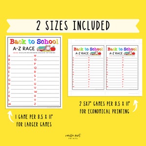 Back to School Game | A - Z Race | First Day of School Activities ...