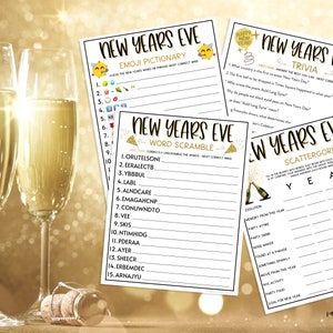 10 New Years Eve Party Games BUNDLE Volume 1 Printable New Years Game ...